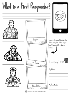 First Responders Worksheet & Thank You Cards - Field Trip Texas